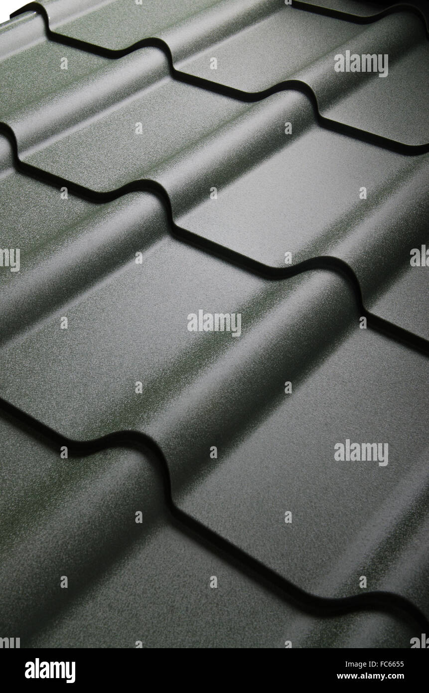 Close up of metal roof tile Stock Photo - Alamy
