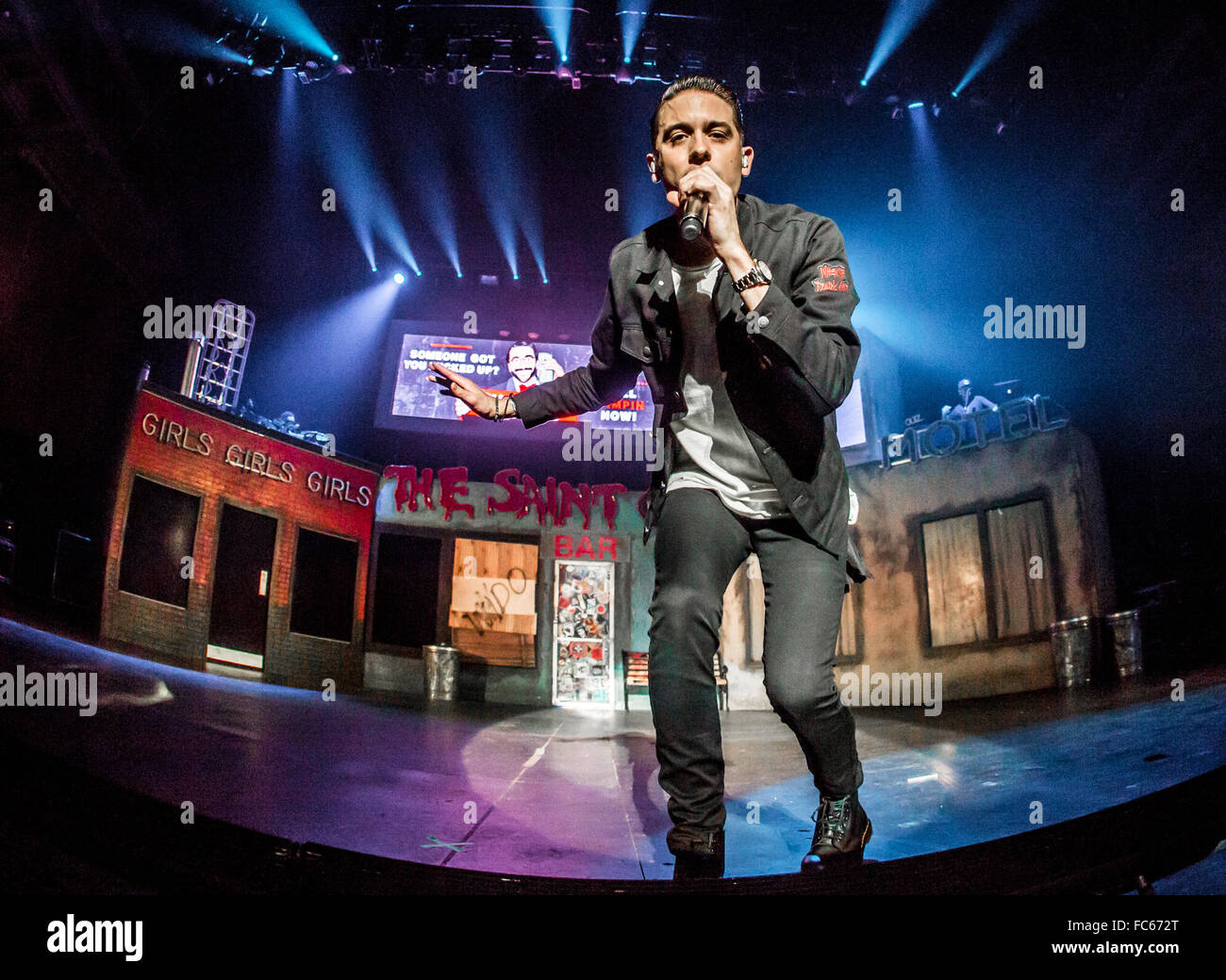 Detroit, Michigan, USA. 17th Jan, 2016. G-EAZY performing on the When ...
