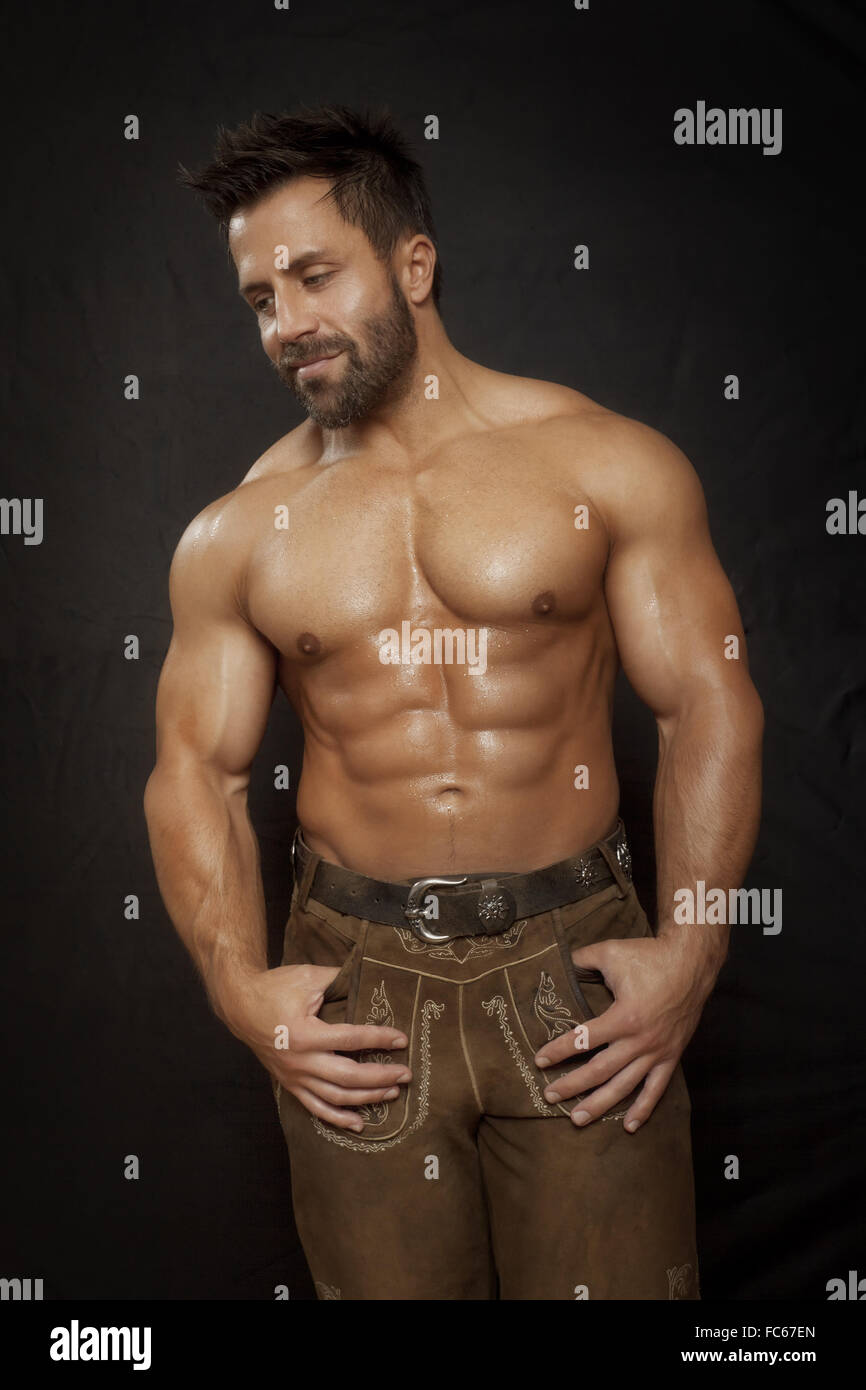 bavarian muscle man Stock Photo - Alamy