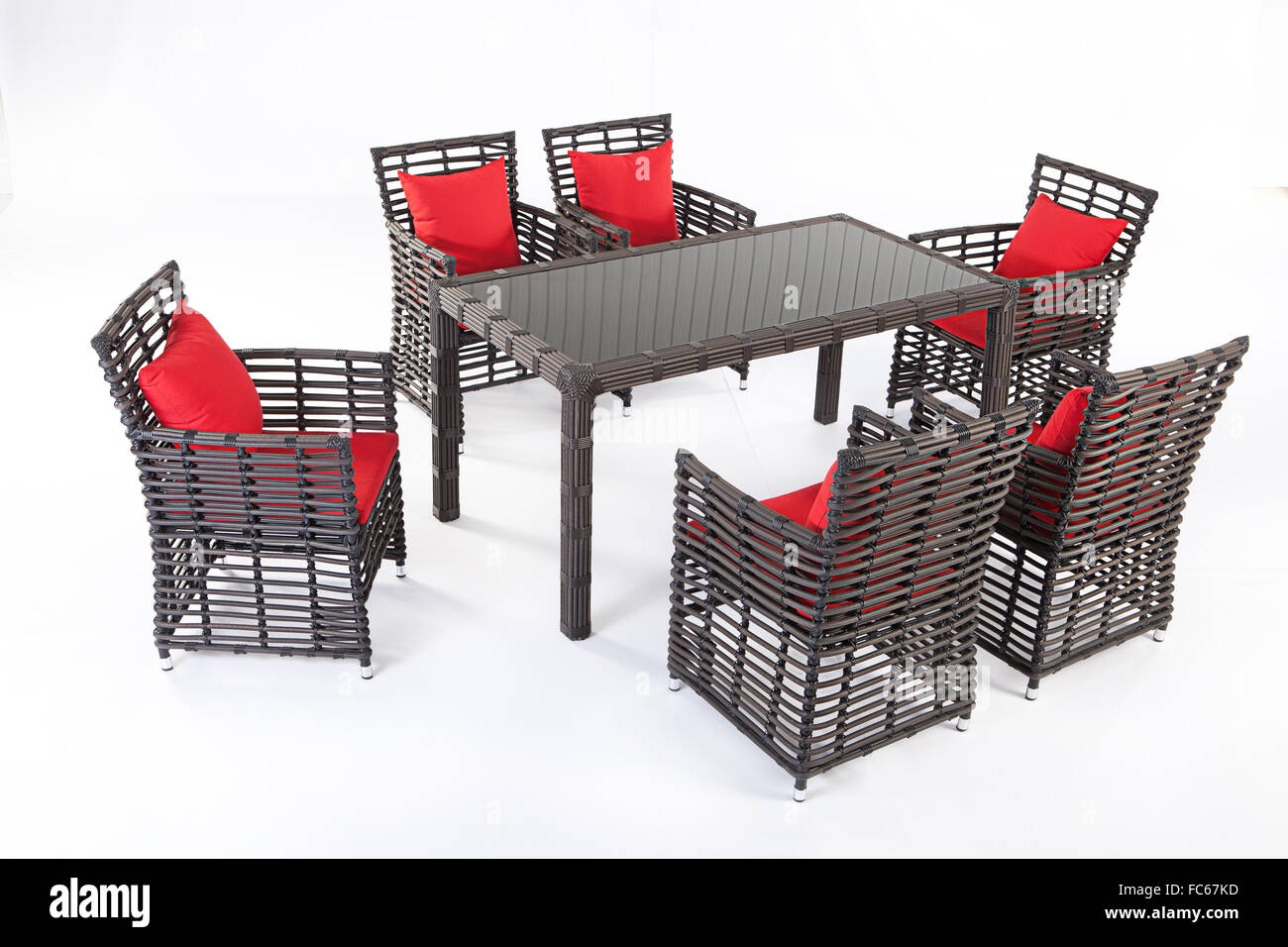Suite Of Wicker Furniture Stock Photo - Alamy