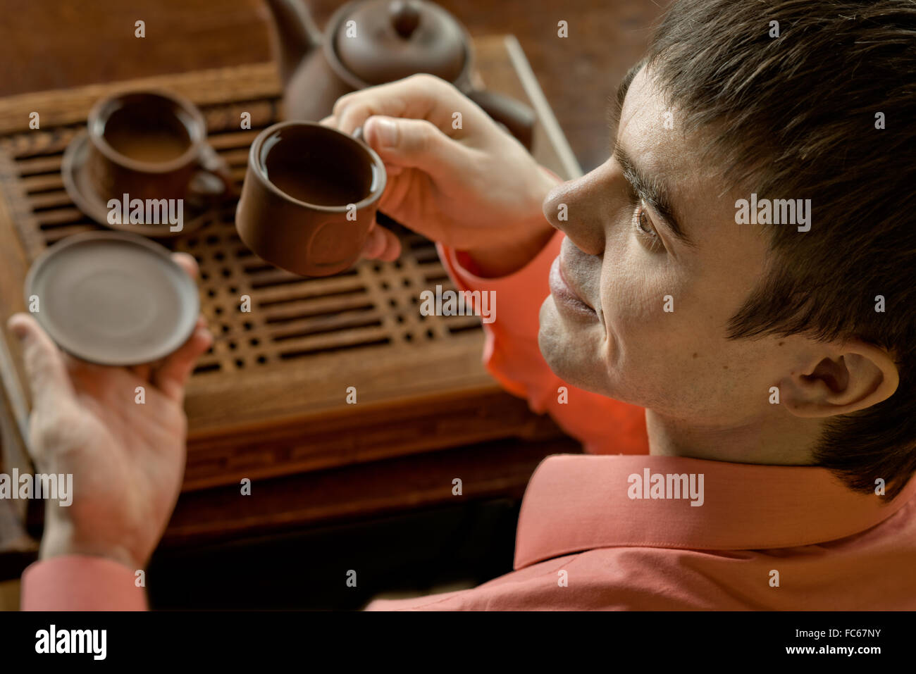 man with tea Stock Photo - Alamy