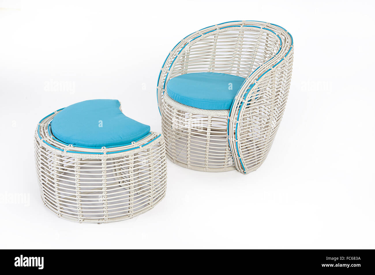 Suite Of Wicker Furniture Stock Photo - Alamy