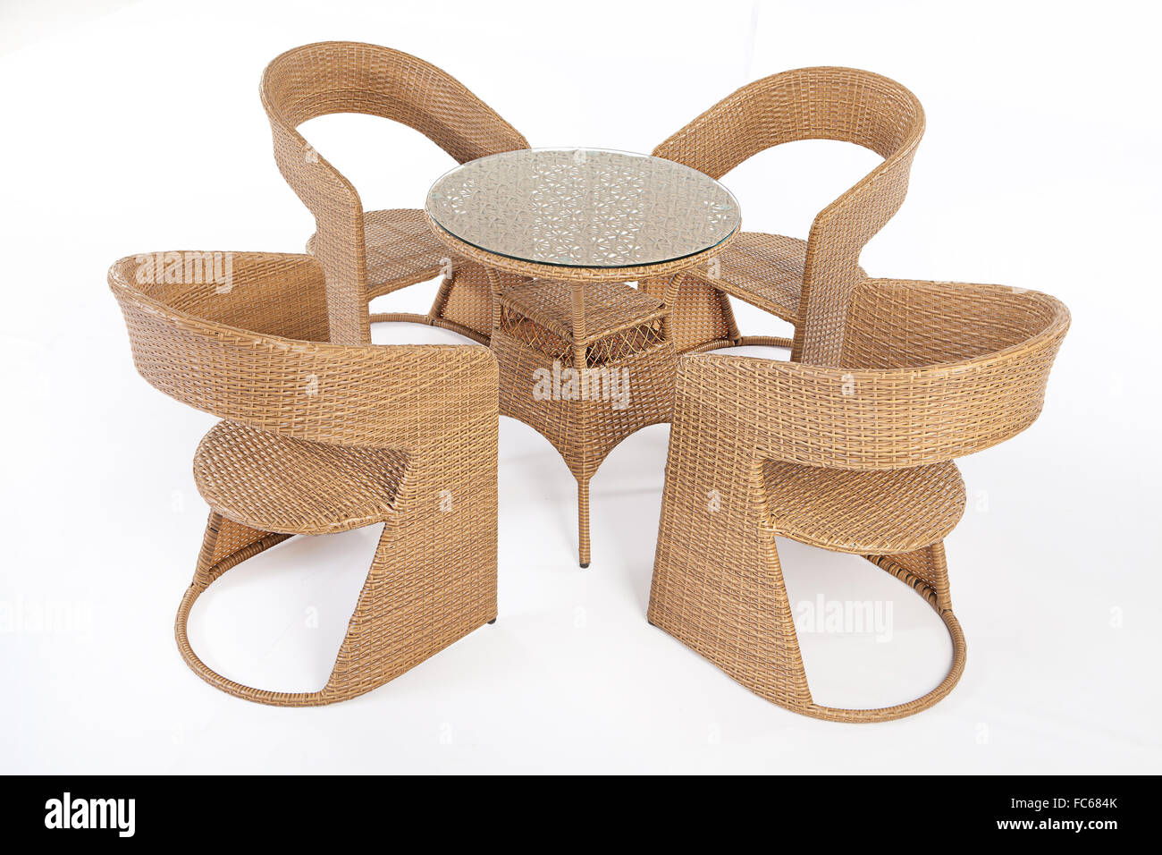 Suite Of Wicker Furniture Stock Photo - Alamy