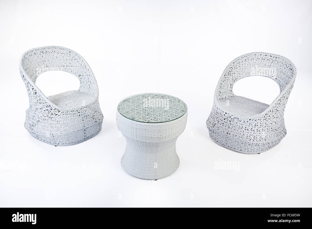 Suite Of Wicker Furniture Stock Photo - Alamy