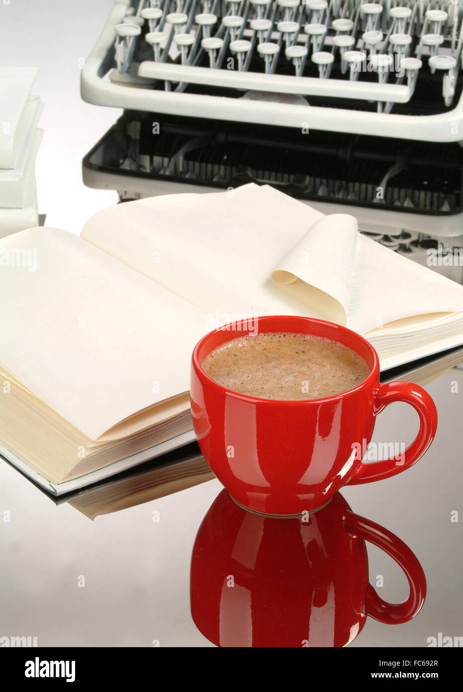 Coffee And Old Typewriter Stock Photo - Alamy