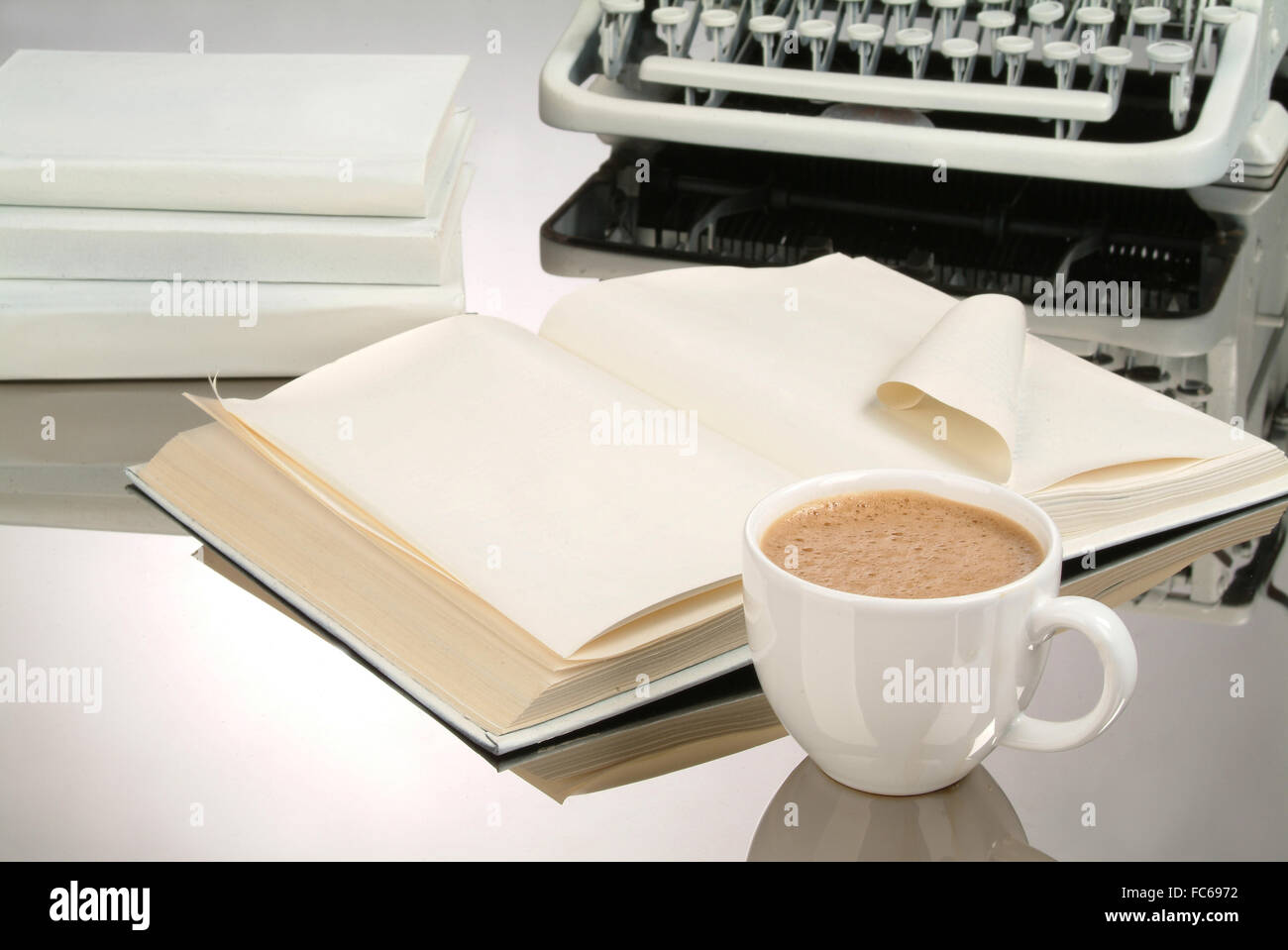Coffee And Old Typewriter Stock Photo - Alamy