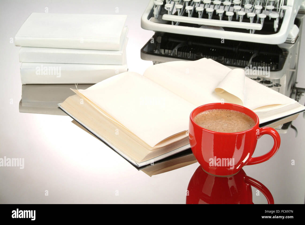 Coffee And Old Typewriter Stock Photo - Alamy