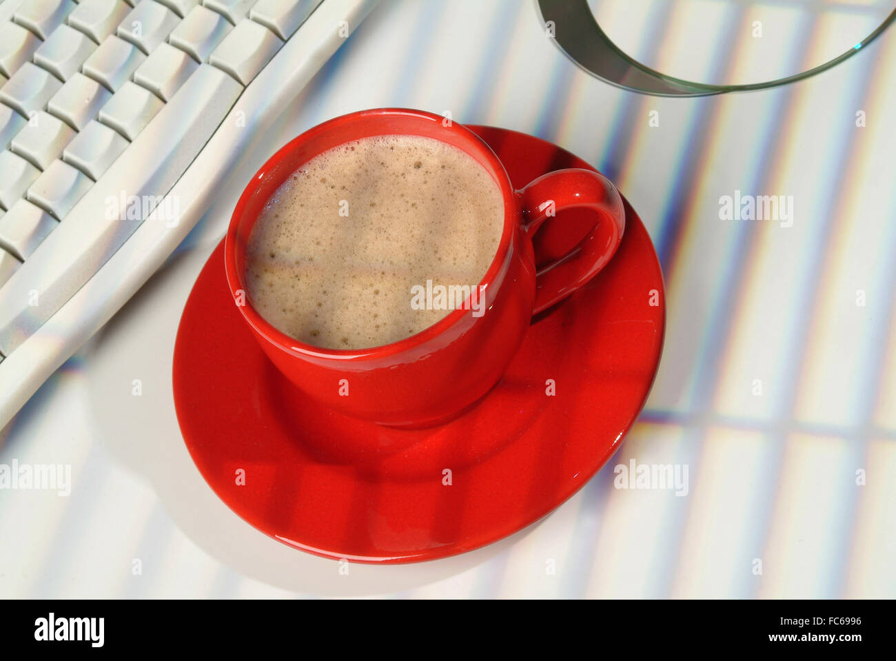 Coffee And Computer Stock Photo - Alamy