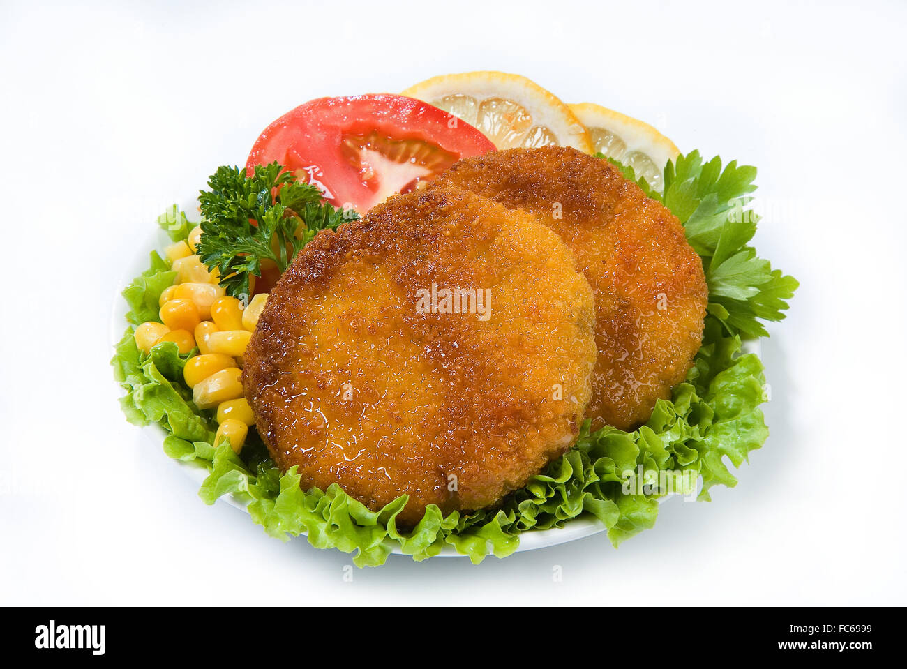 Cutlets And Greenery Stock Photo - Alamy