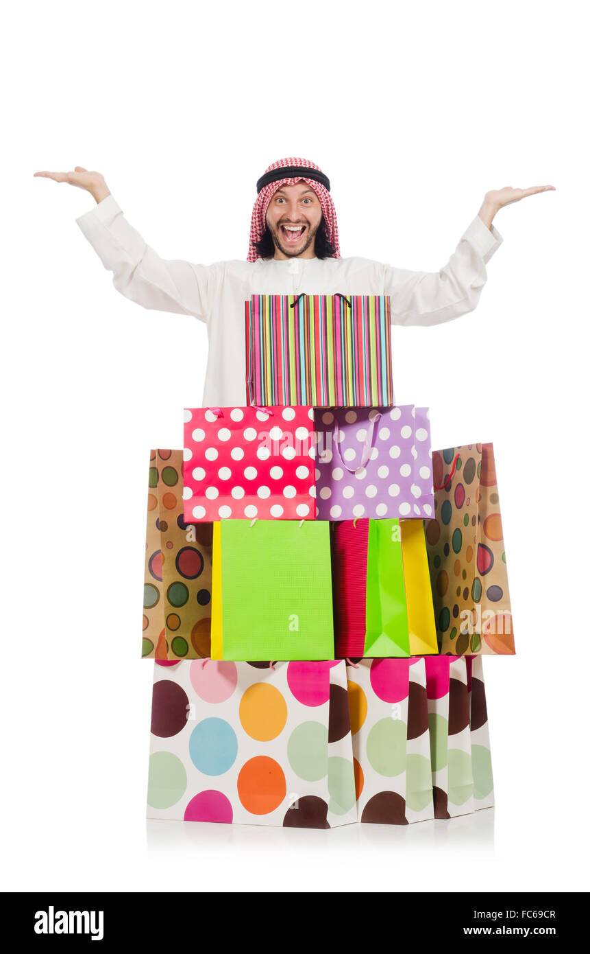 Arab man shopping bags hi-res stock photography and images - Alamy