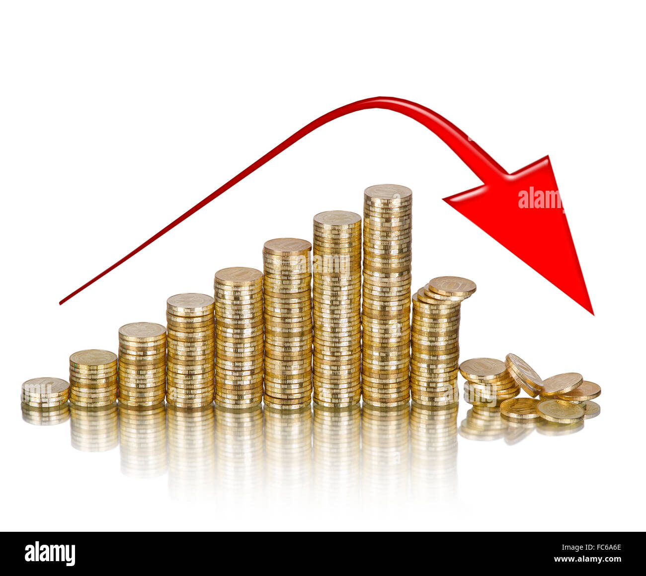 Economy recession graph drop Cut Out Stock Images & Pictures - Alamy