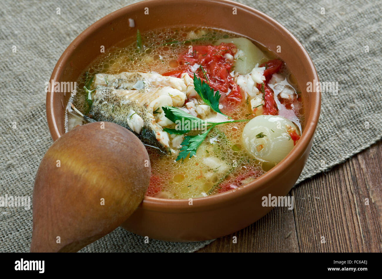 Russian Cossack fish soup Stock Photo - Alamy