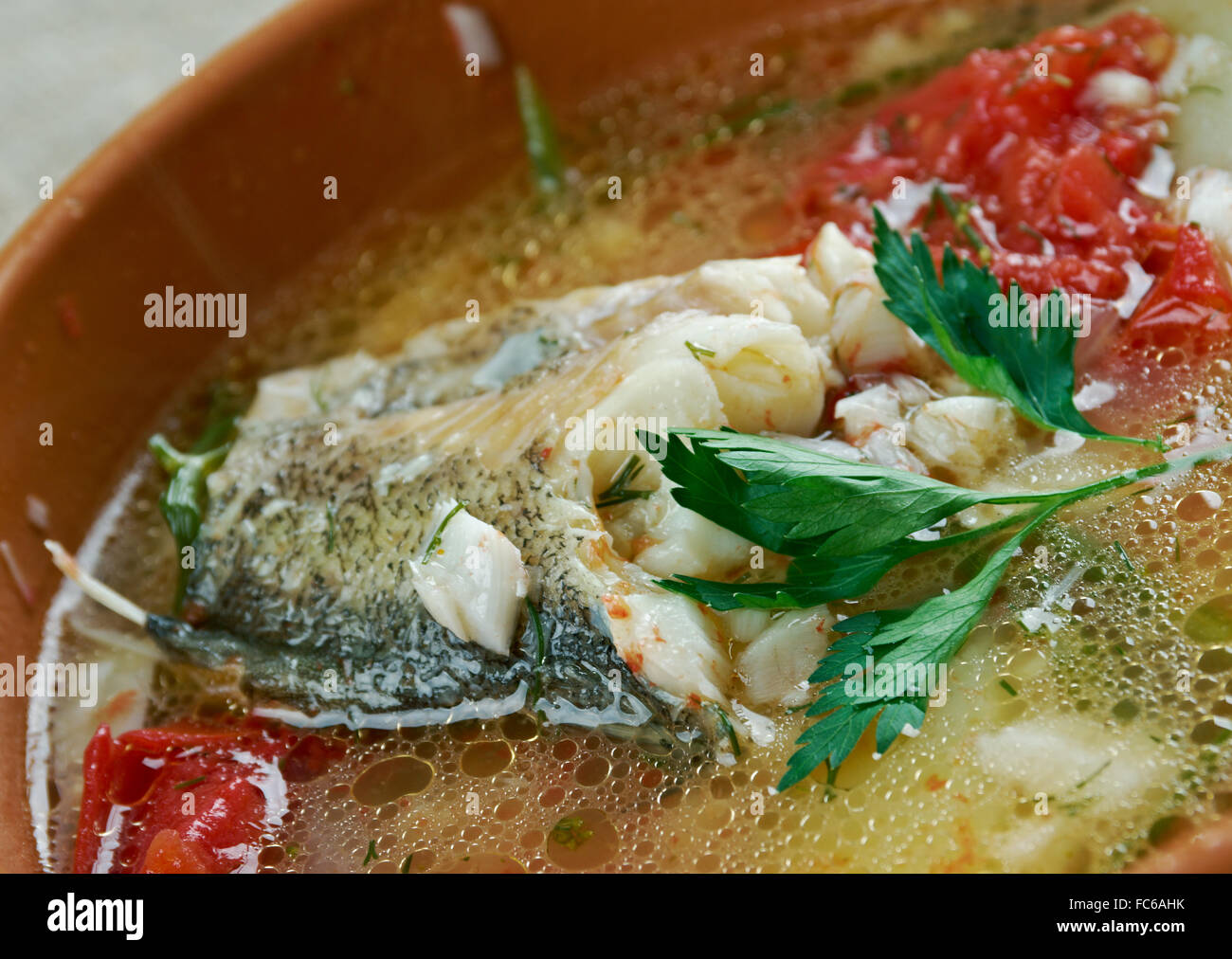 Russian Cossack fish soup Stock Photo - Alamy