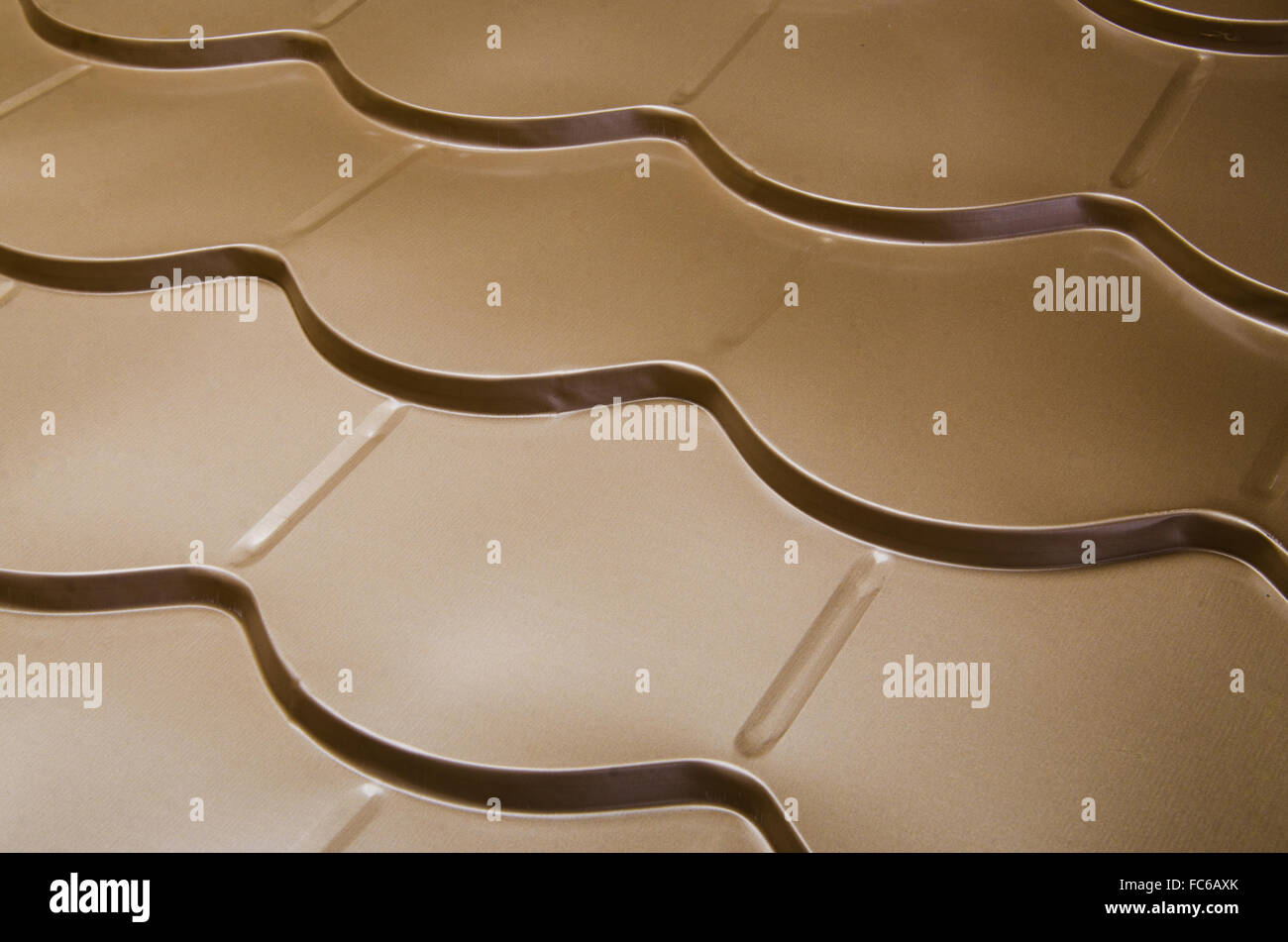 Close up of metal roof tile Stock Photo - Alamy