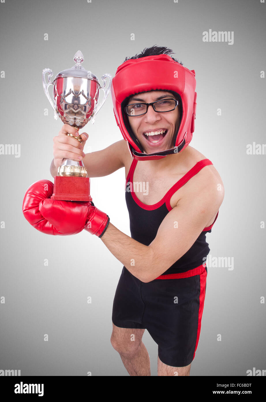 Funny boxer isolated on the white background Stock Photo - Alamy