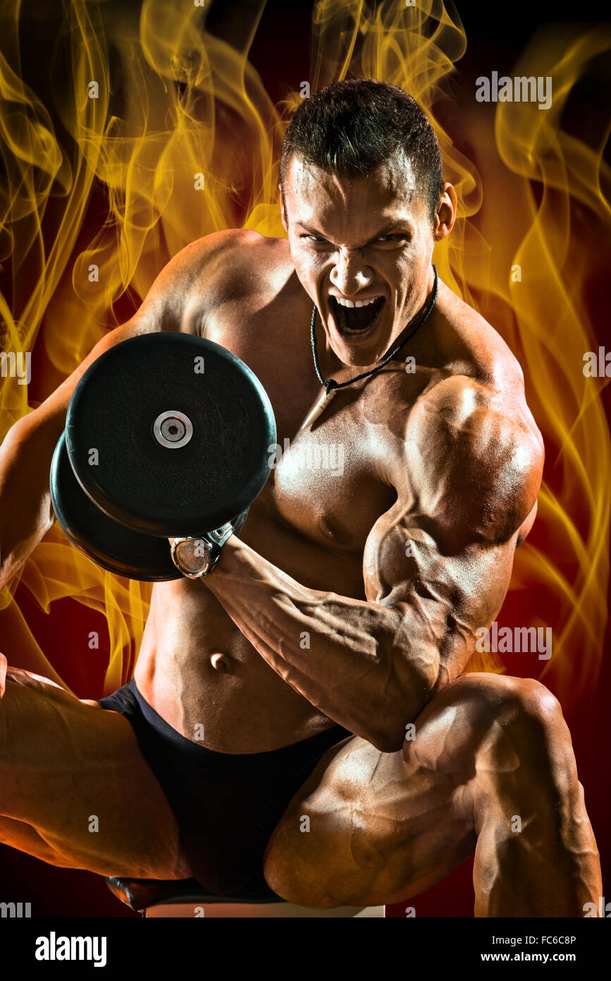Bodybuilder dumbbells hi-res stock photography and images - Alamy