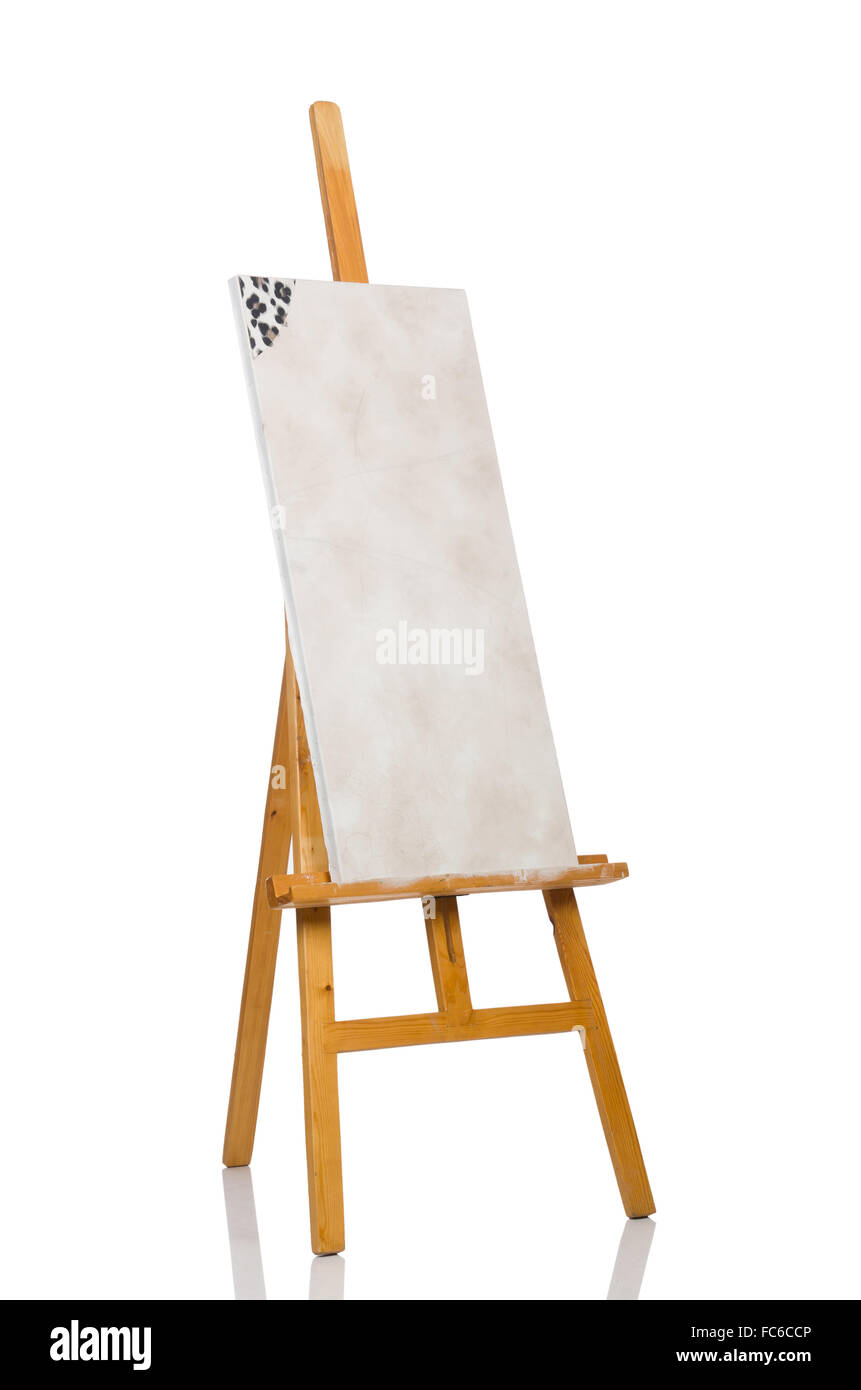 Easel isolated on the white background Stock Photo - Alamy