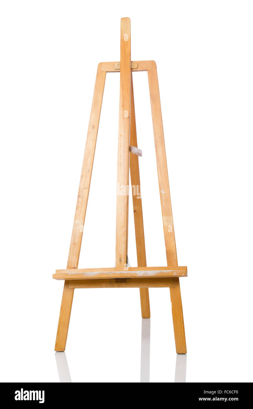 Easel isolated on the white background Stock Photo - Alamy