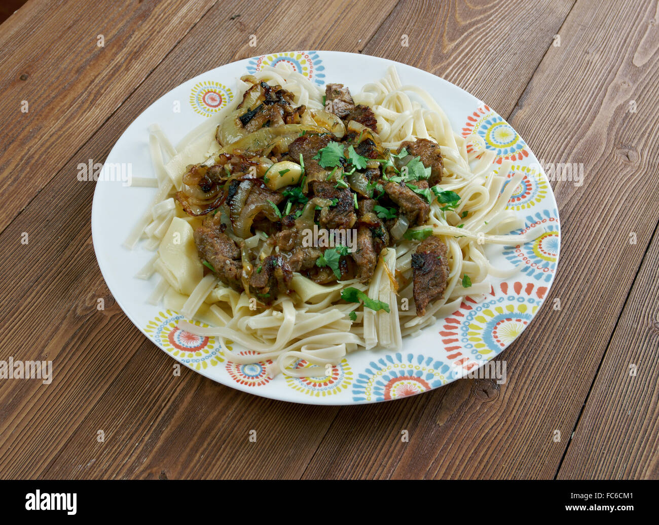 naryn - lamb with noodles Stock Photo - Alamy