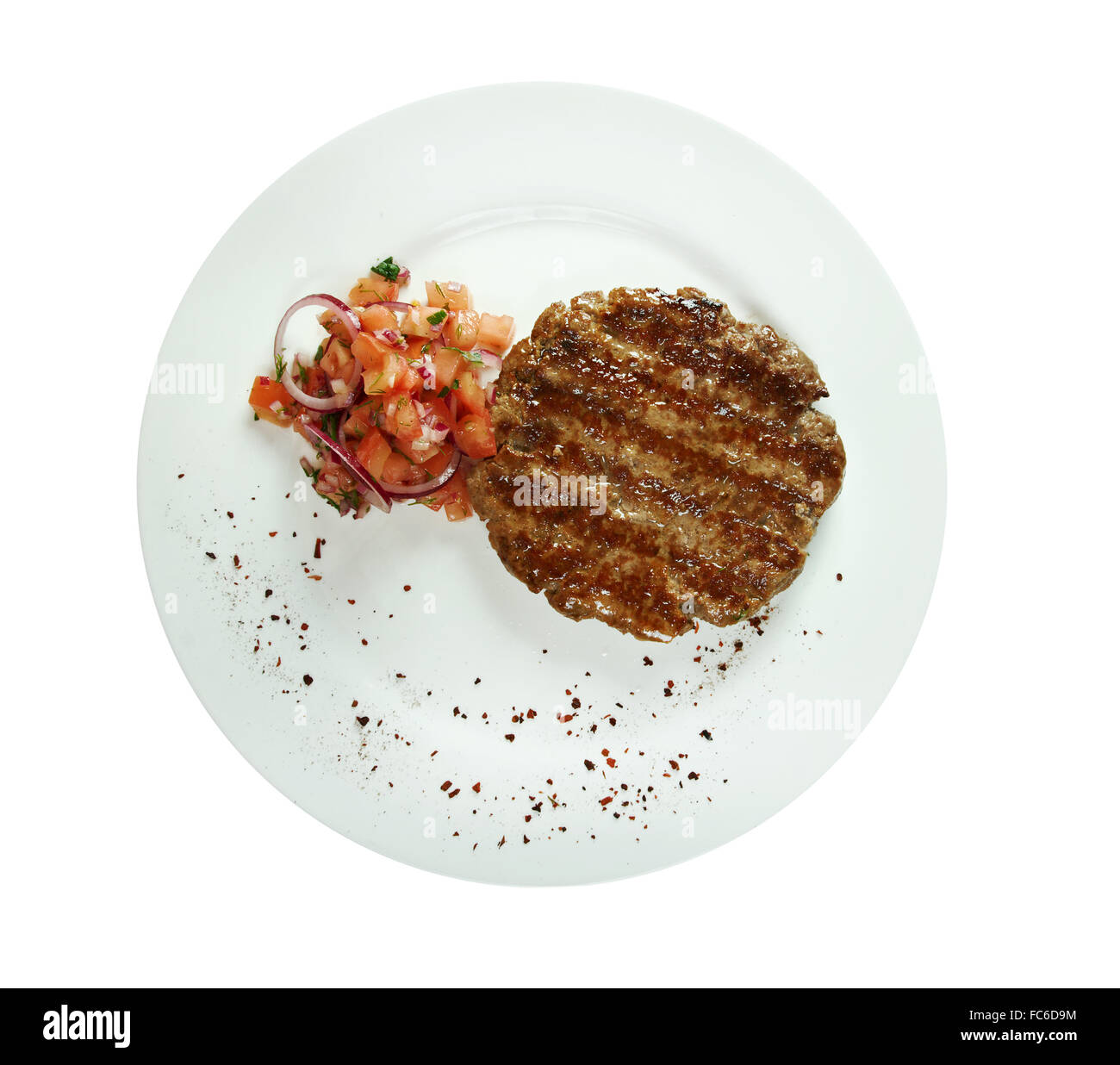 Beef steak roasted vegetables Cut Out Stock Images & Pictures - Alamy
