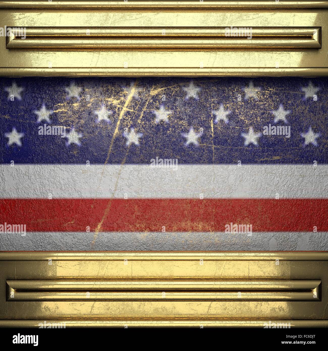 golden background painted to US flag Stock Photo - Alamy