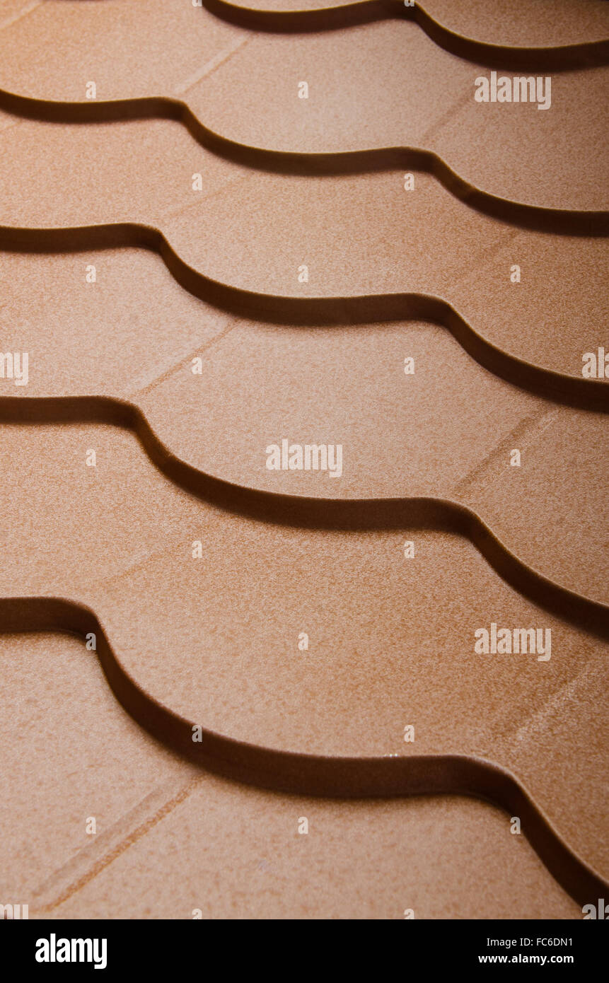 Close up of metal roof tile Stock Photo - Alamy