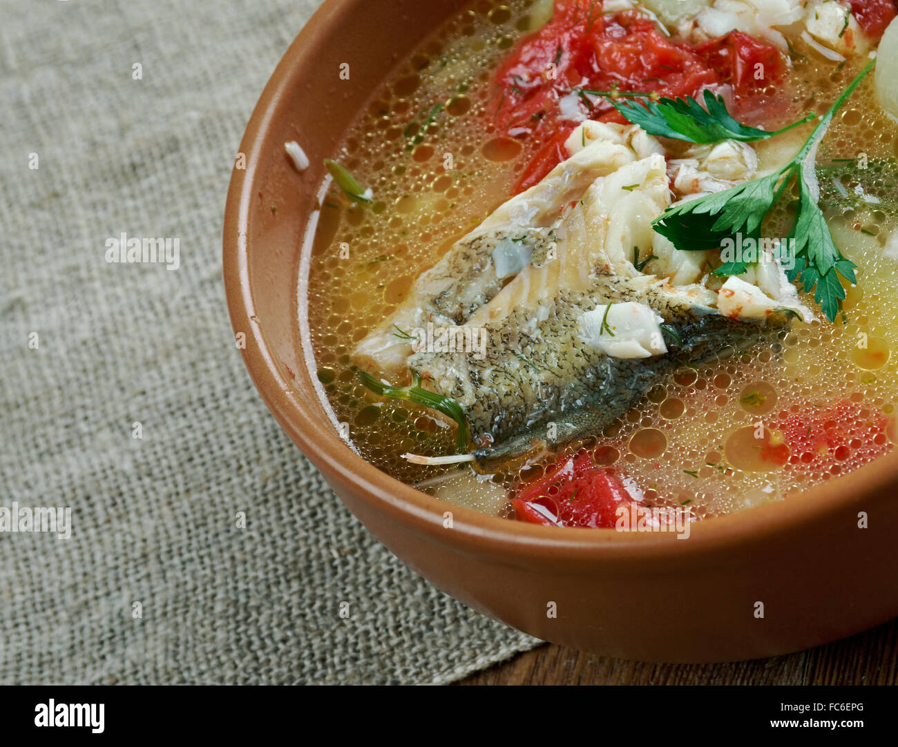 Russian Cossack fish soup Stock Photo - Alamy