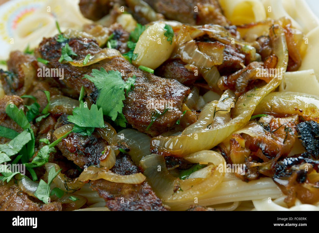 naryn - lamb with noodles Stock Photo - Alamy