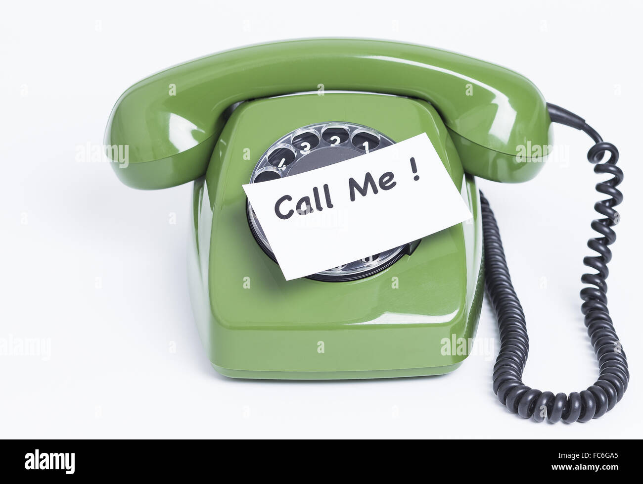 Phone with note Call me Stock Photo - Alamy