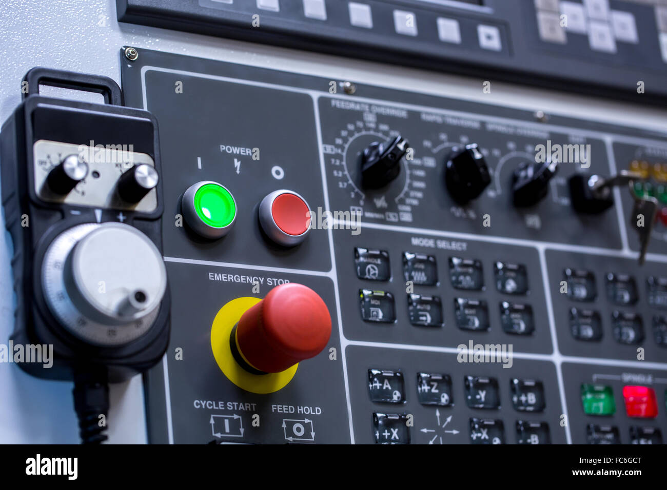 Control panel of machine. Switches, close-up Stock Photo - Alamy