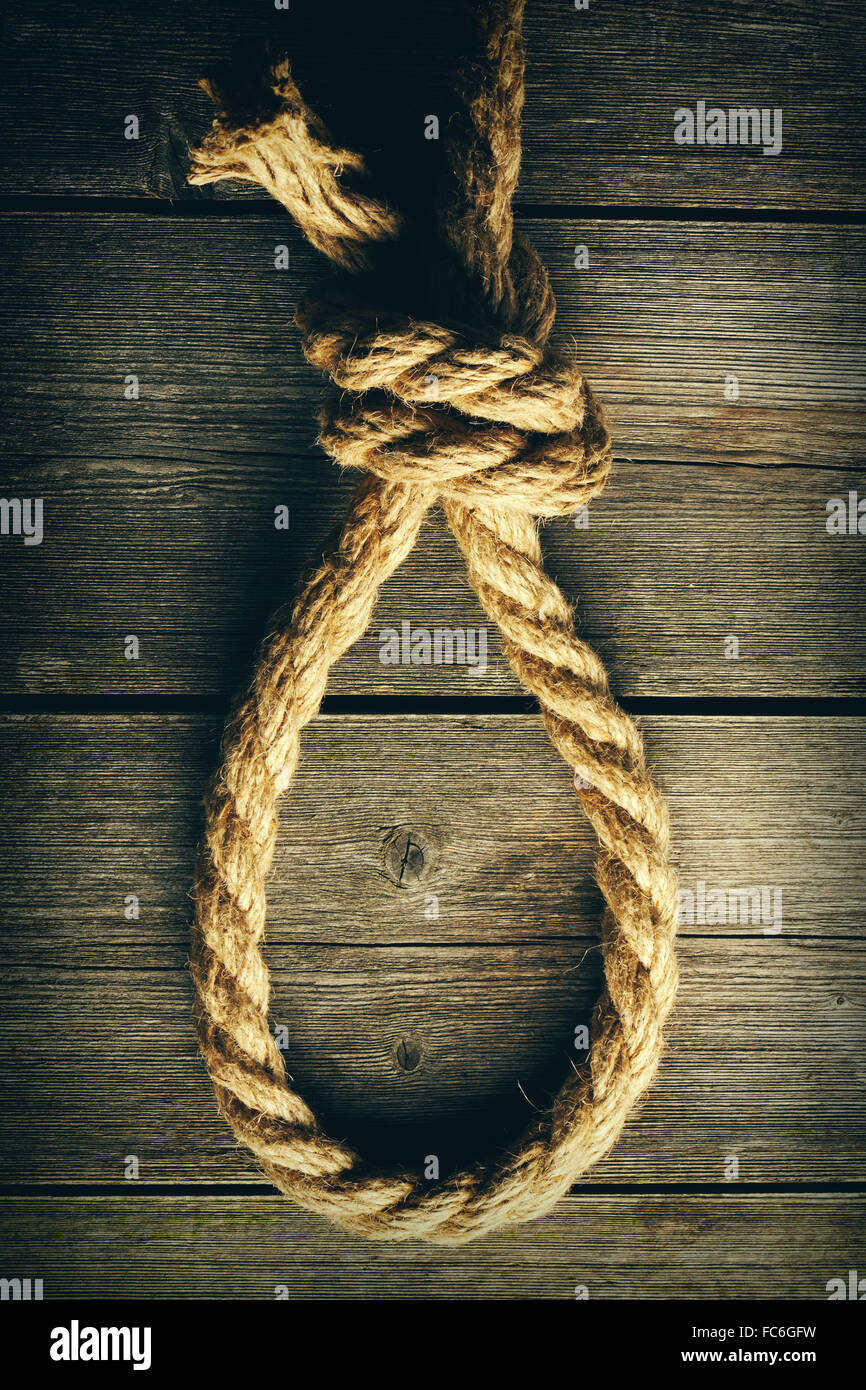 Rope noose with knot Stock Photo - Alamy