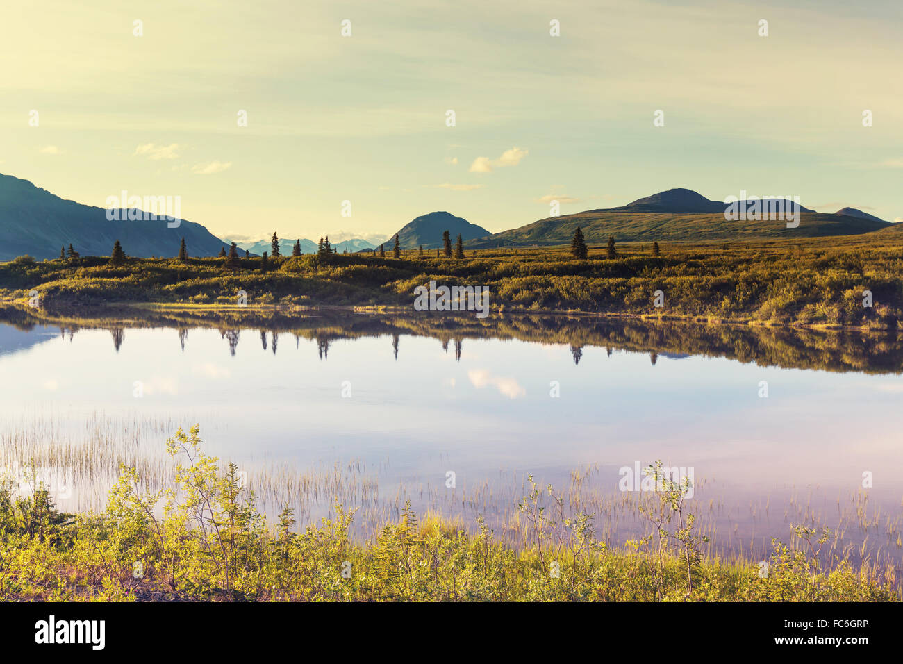 Lake in Alaska Stock Photo - Alamy