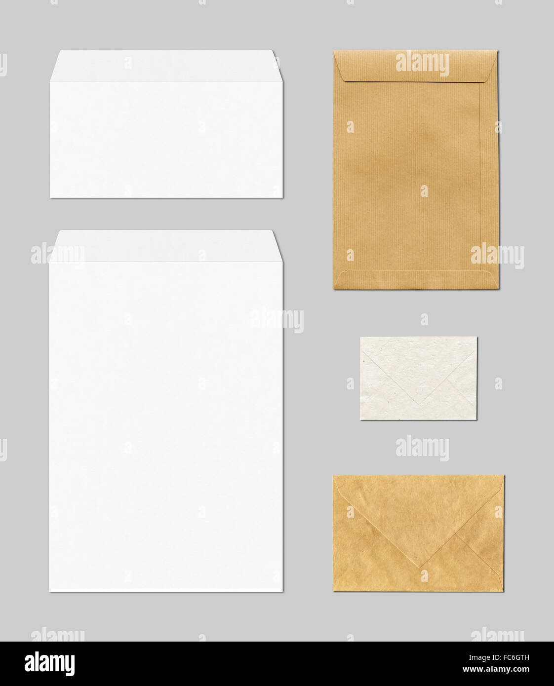 envelopes mockup template, grey background Stock Photo - Alamy