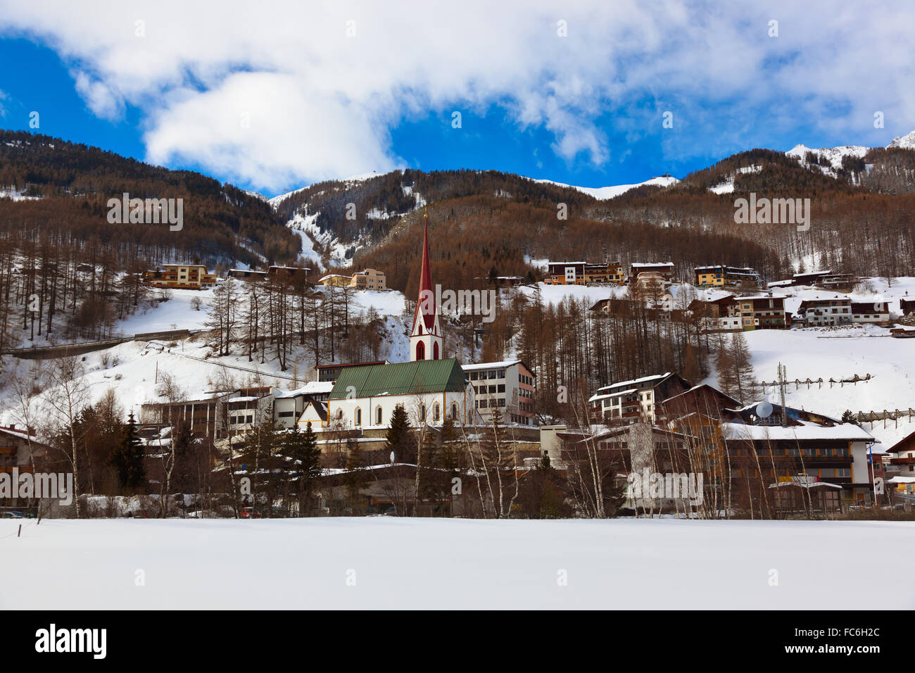 Mountains ski resort Solden Austria Stock Photo - Alamy