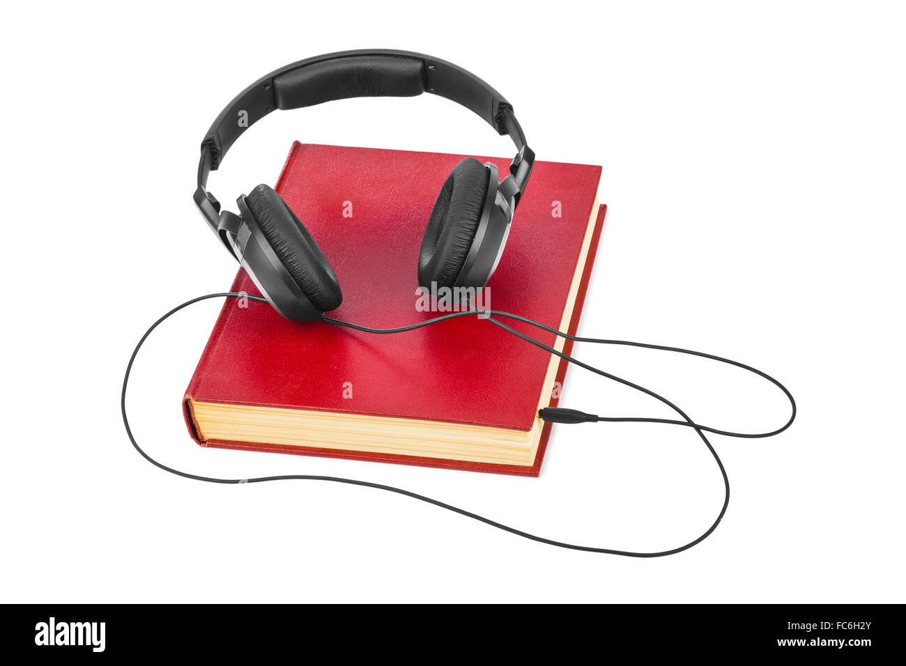 Headphones and book Stock Photo - Alamy
