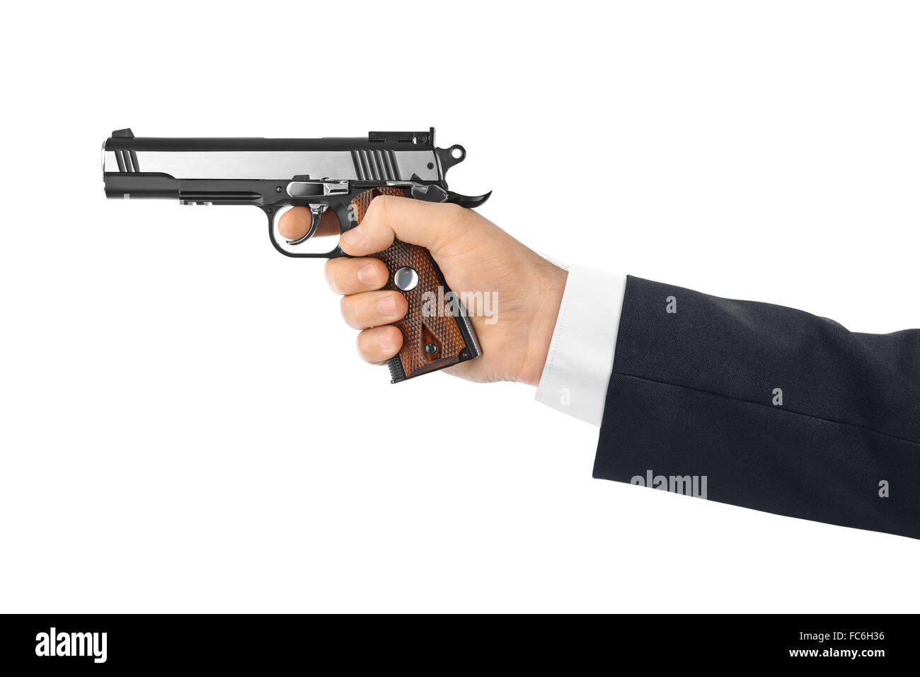 Hand with pistol Stock Photo - Alamy