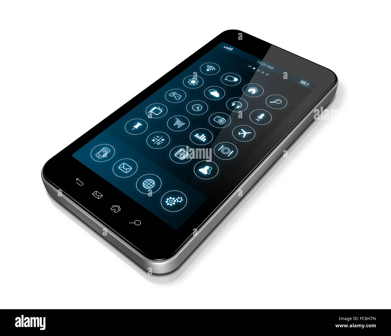 Smartphone with apps icons interface Stock Photo - Alamy