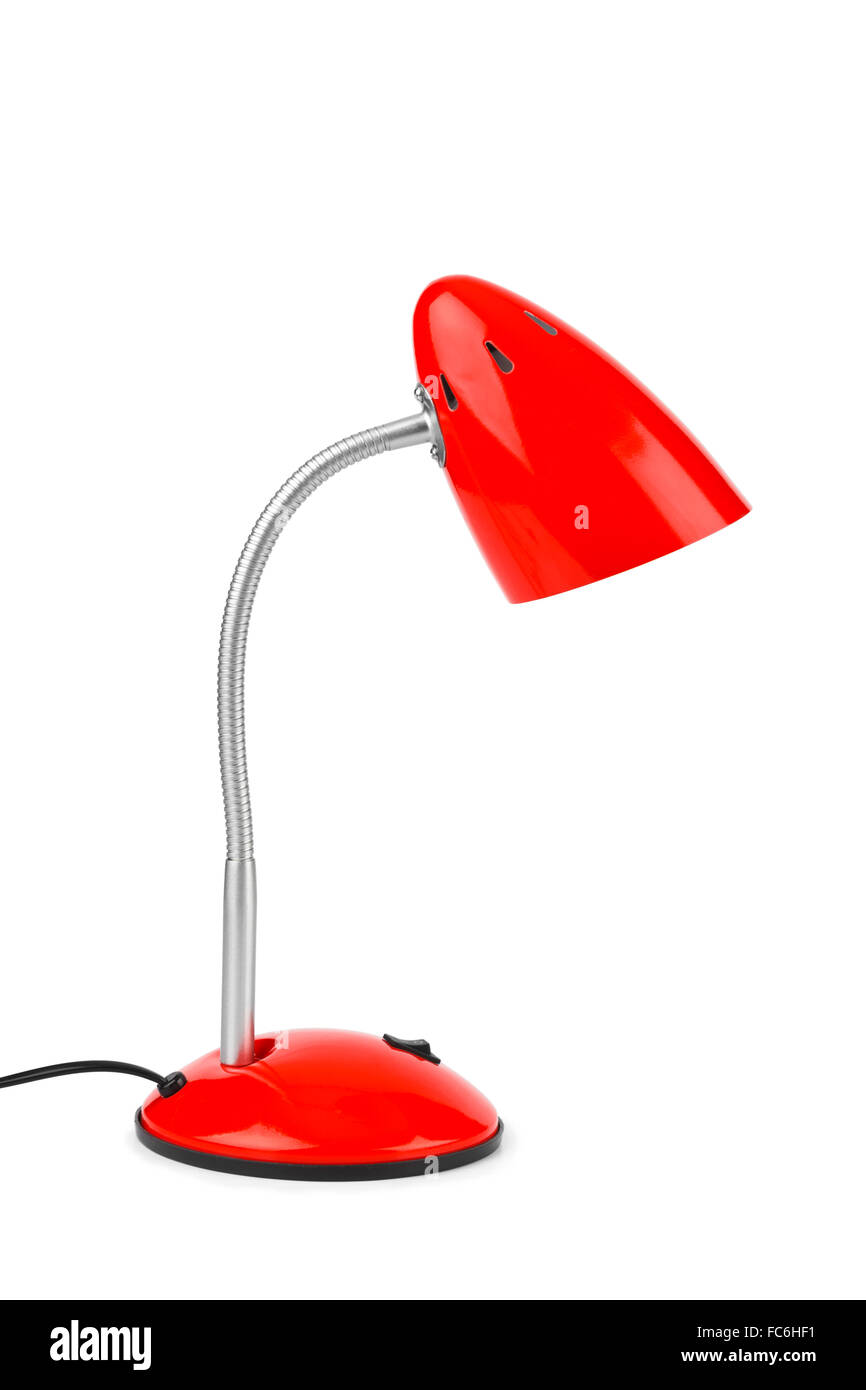Red desk lamp Stock Photo - Alamy