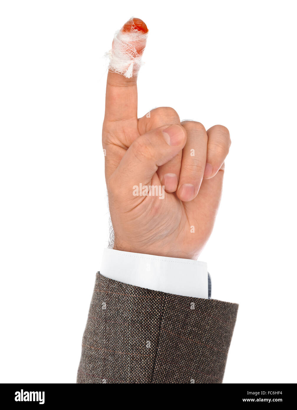 Hand with blood and bandage Stock Photo - Alamy