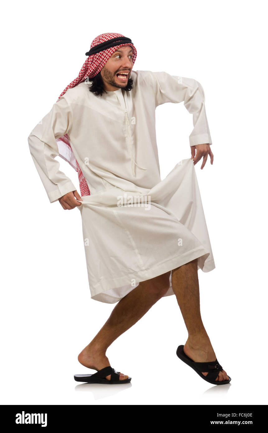 Happy arab man isolated on white Stock Photo - Alamy