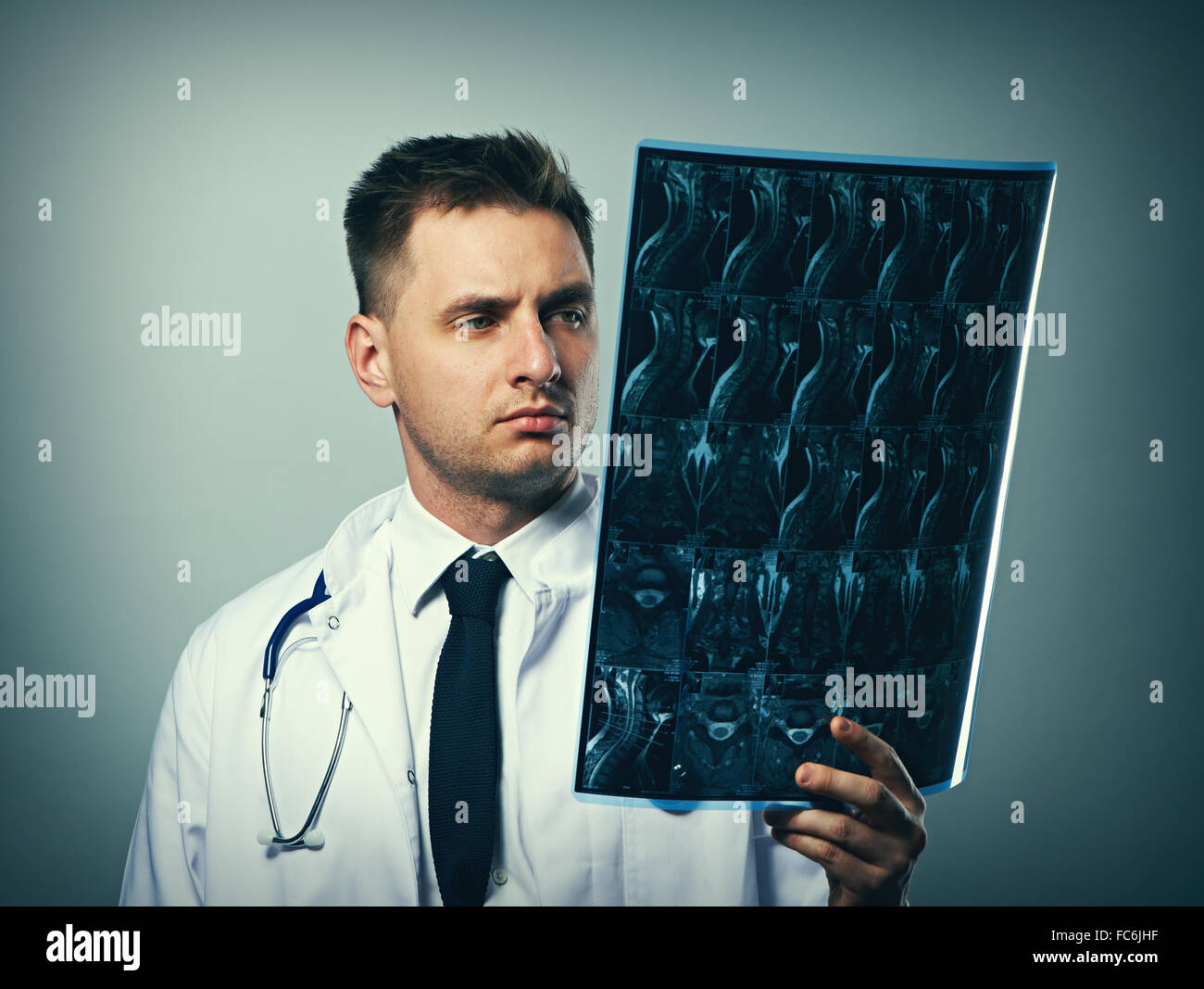 Medical doctor with MRI spinal scan Stock Photo - Alamy