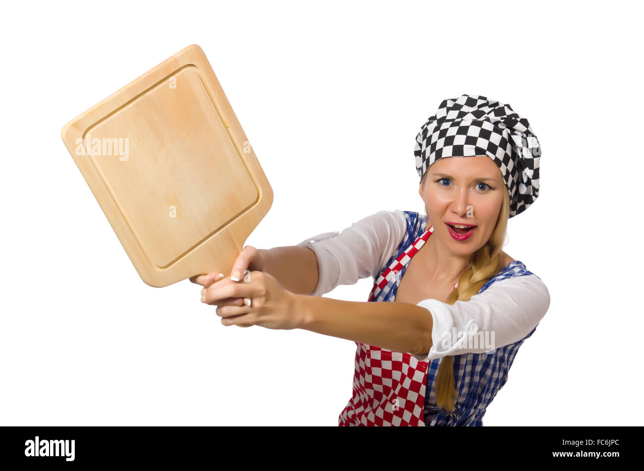 Woman cook isolated on the white background Stock Photo - Alamy