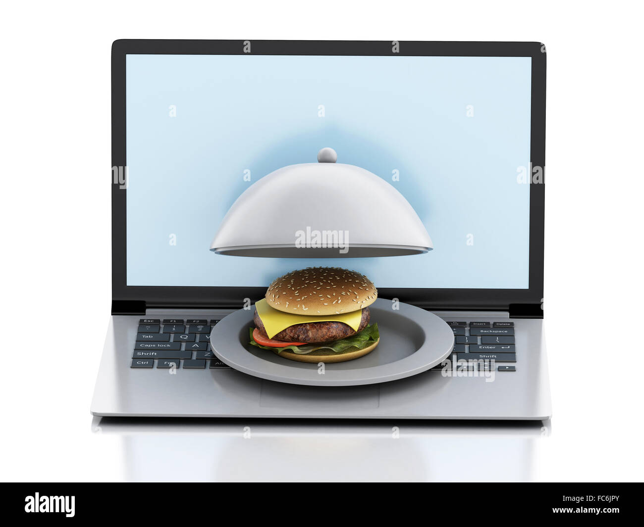3d laptop. Online and Internet food delivery Stock Photo - Alamy