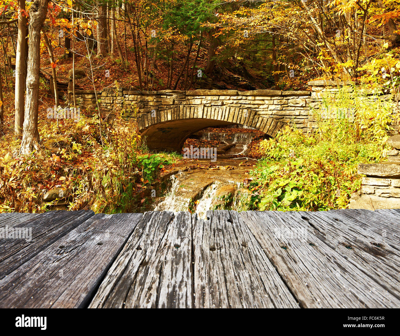 Autumn scene of waterfall Stock Photo - Alamy