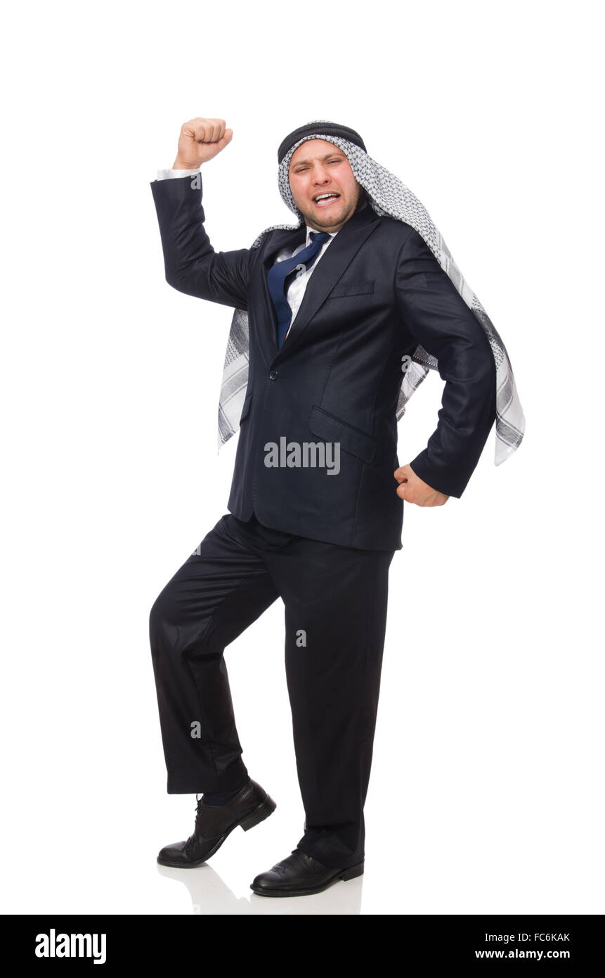 Happy arab man isolated on white Stock Photo - Alamy