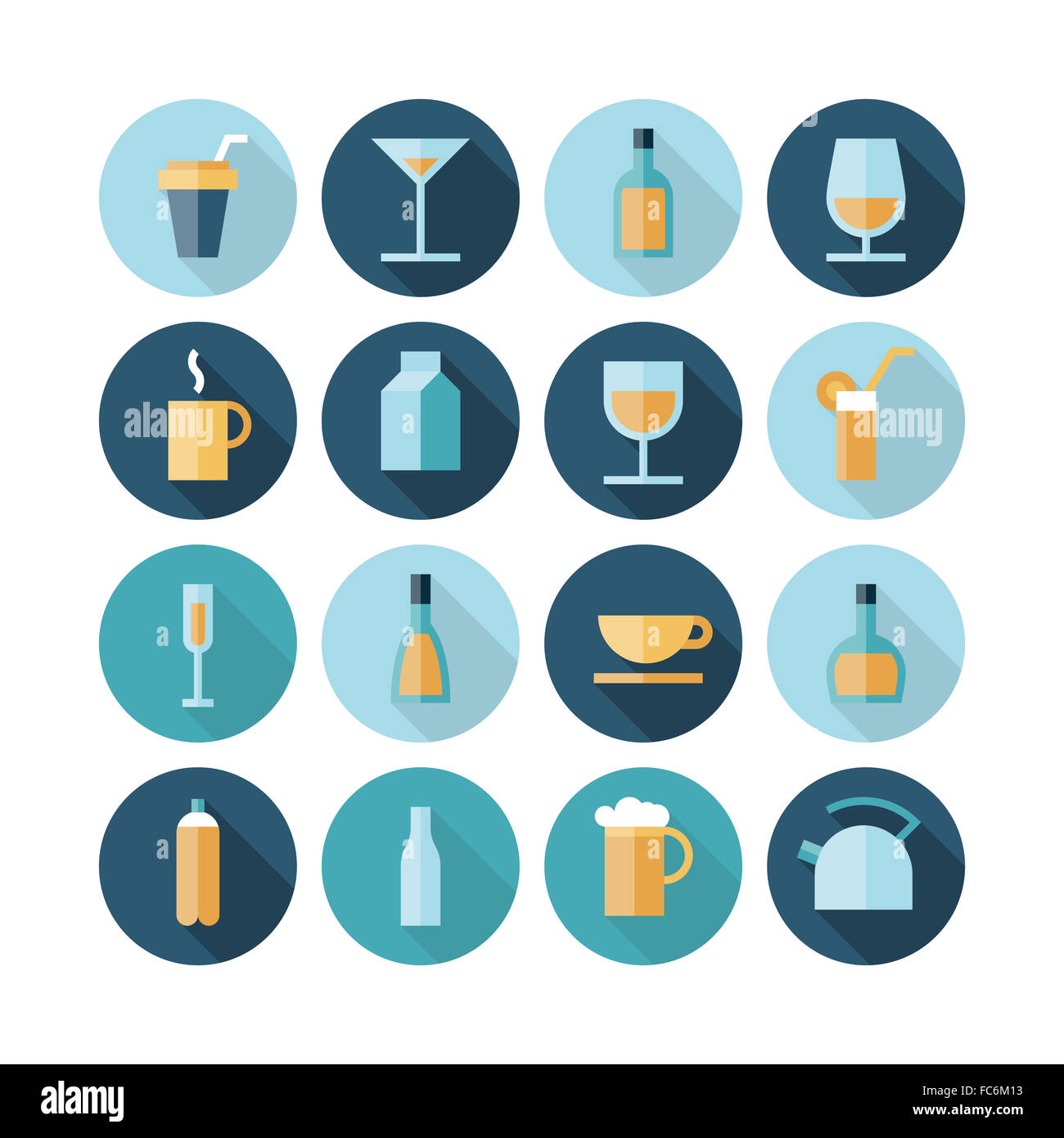 Flat design icons for drinks Stock Photo - Alamy