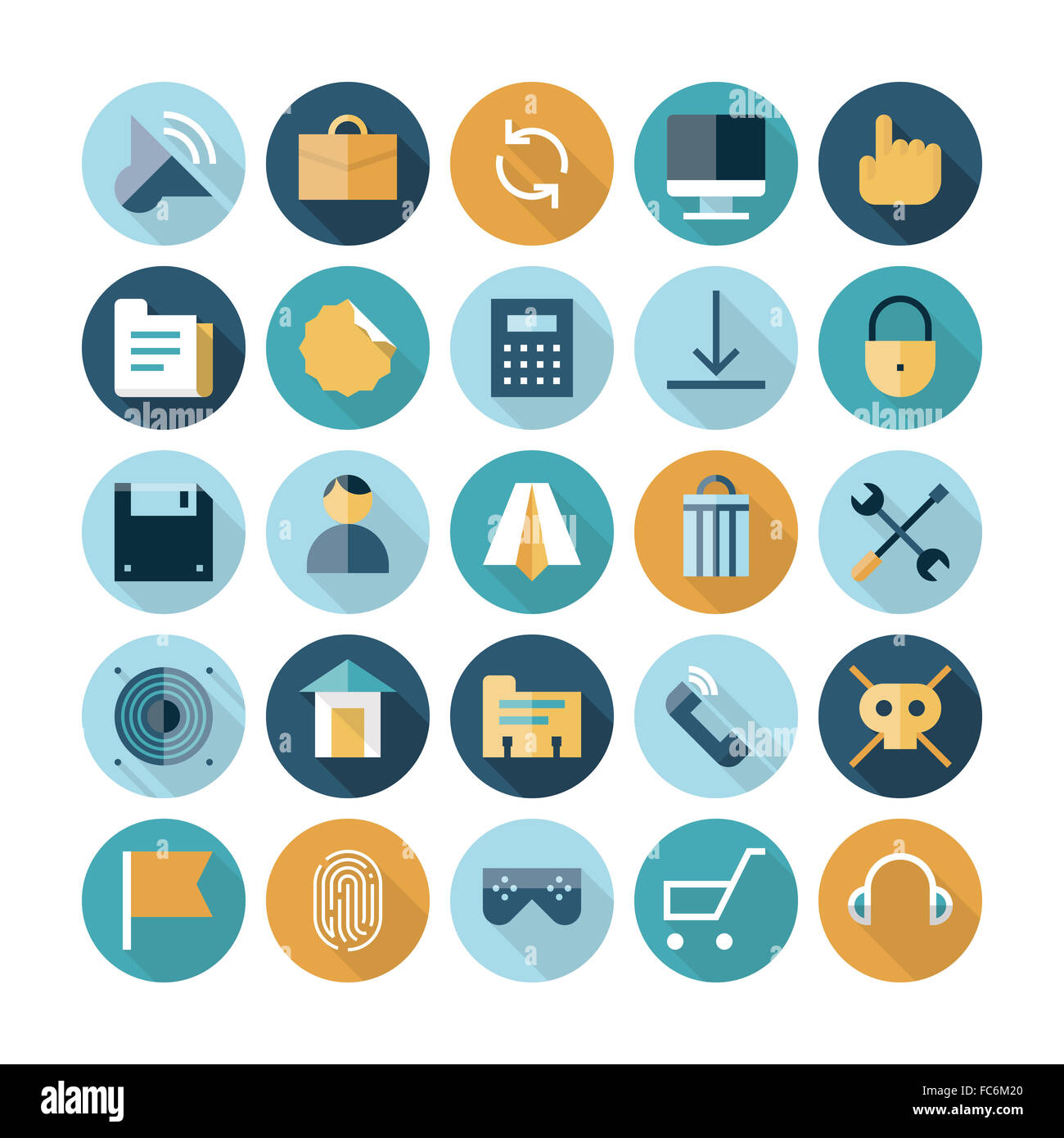 Flat design icons for user interface Stock Photo - Alamy
