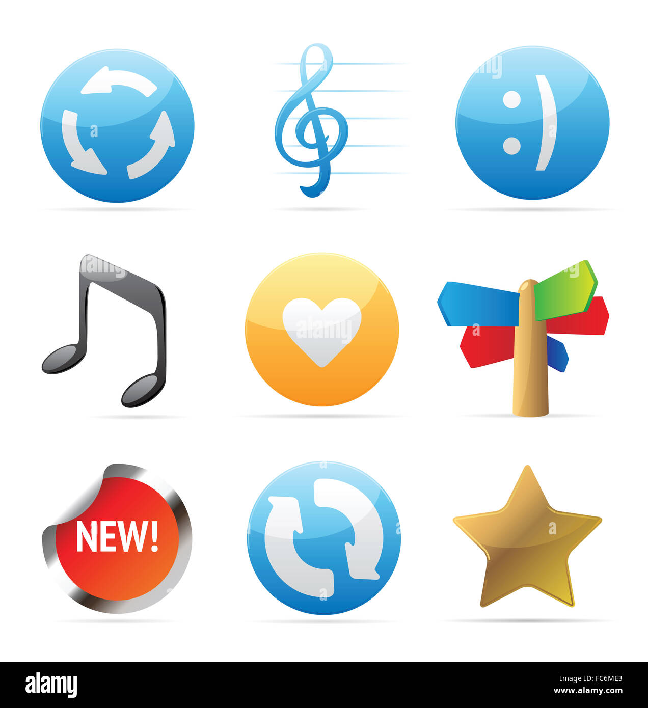 Icons for signs Stock Photo - Alamy