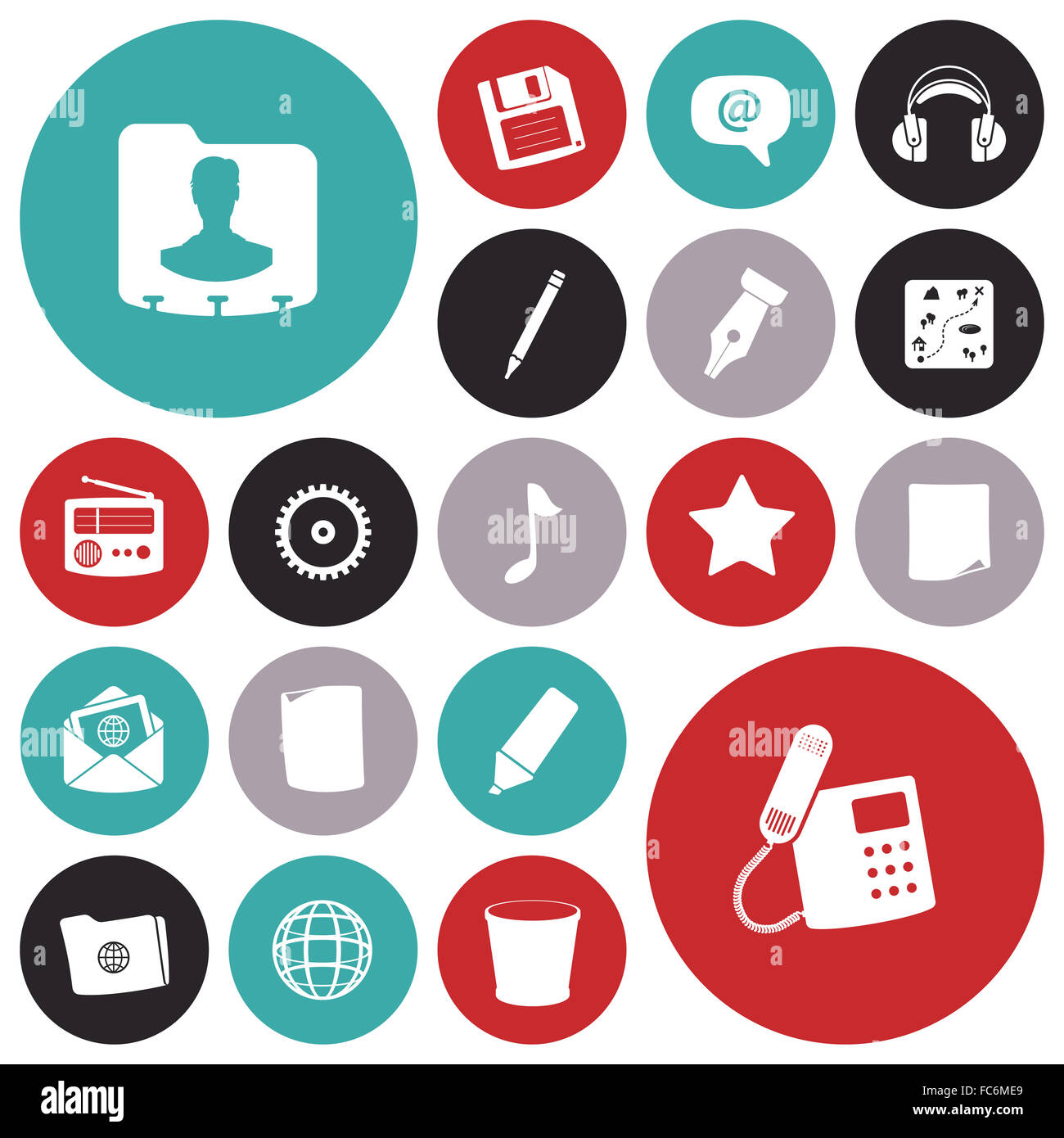 Flat design icons for user interface Stock Photo - Alamy