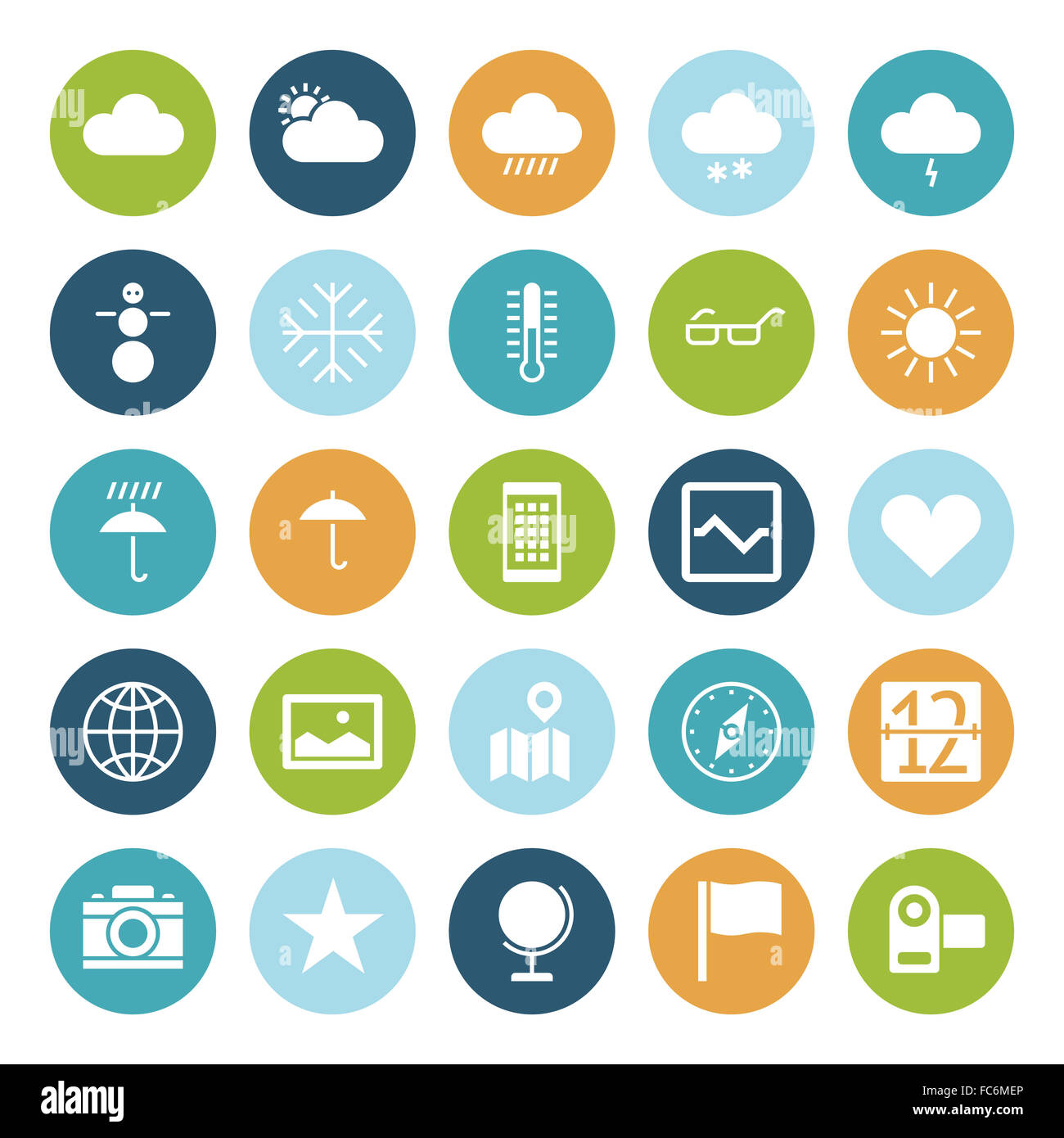 Flat design icons for user interface Stock Photo - Alamy